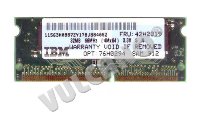 Memoria para notebooks SDRAM 32MB PC66 Mhz IBM / 32MB / 66MHZ / 8 Chips ...