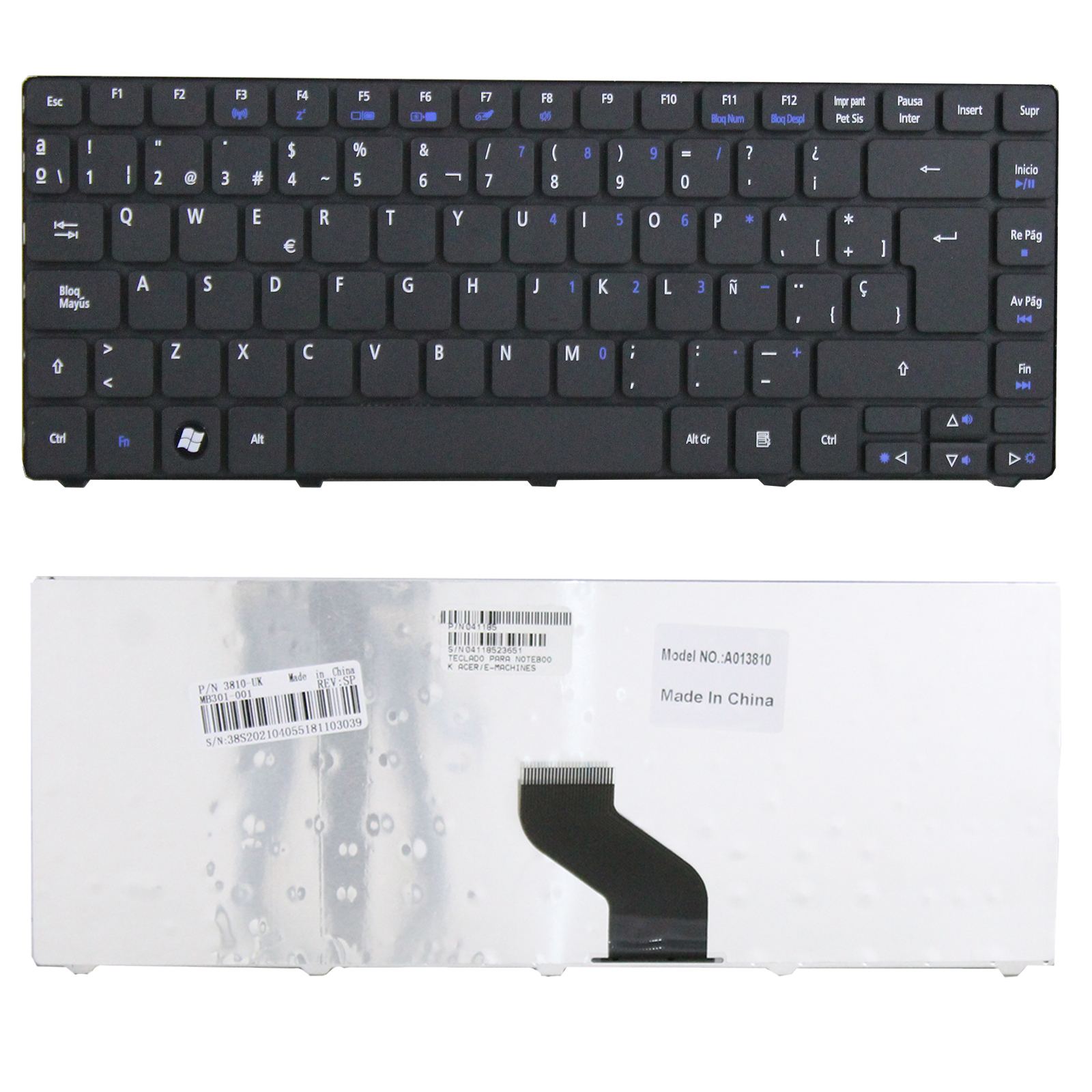 Teclado para Notebook Acer Aspire / Negro / Español / 86 Teclas / Opaco ...